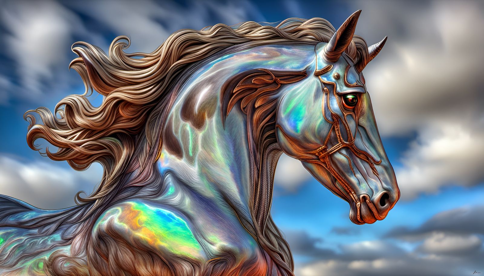 Opal horse. hyperdetailed, 64 megapixels, HDR - AI Generated Artwork ...