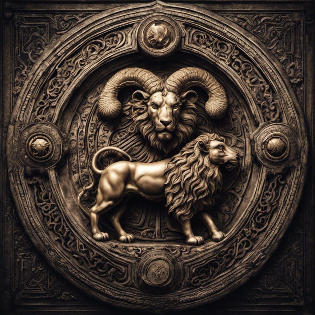 astronomical symbol for the scorpio, lion and a ram - AI Generated ...