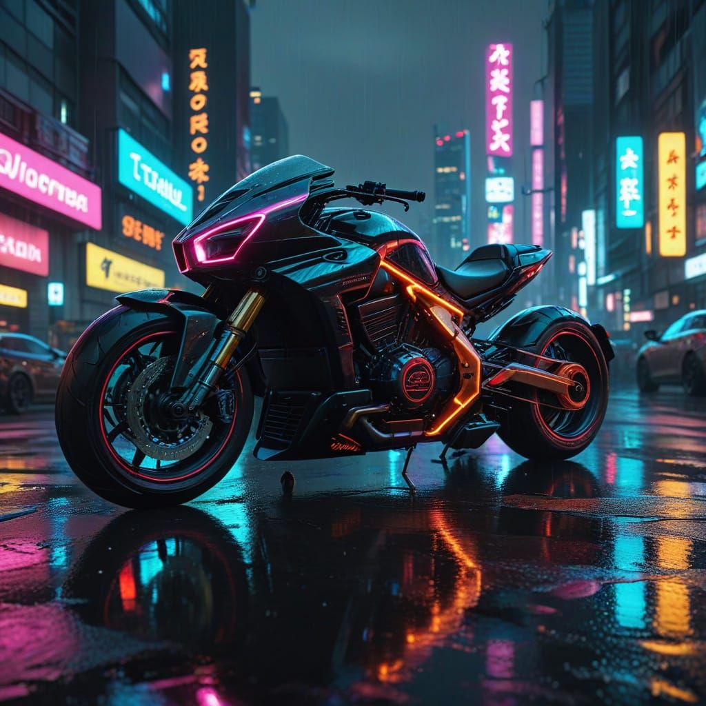 Cyberpunk Pastry Chef Races Through Tokyo 2099 - AI Art