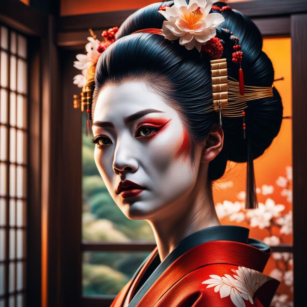 geisha girl inside a Japanese house - AI Generated Artwork - NightCafe ...