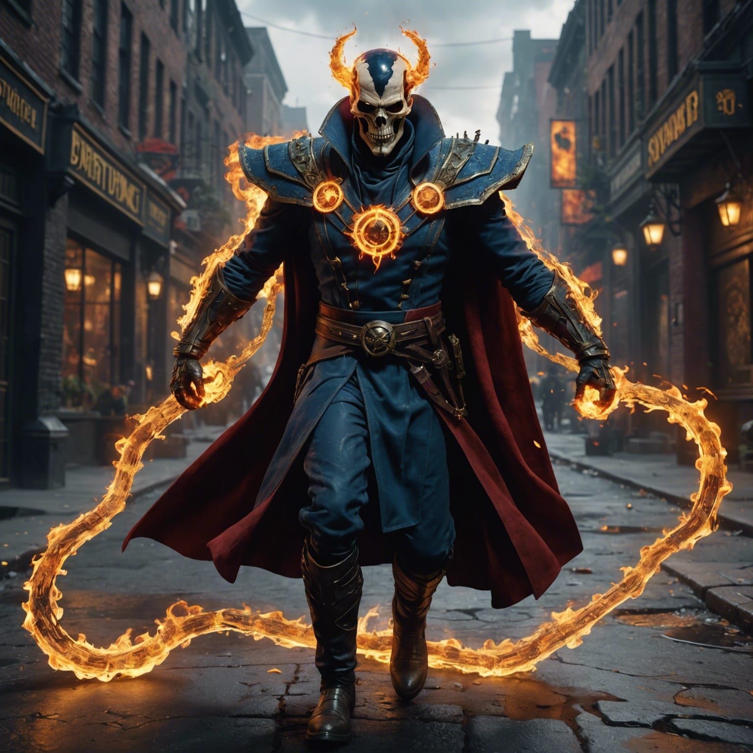 Ghost Rider possessed Dr Strange - AI Generated Artwork - NightCafe Creator
