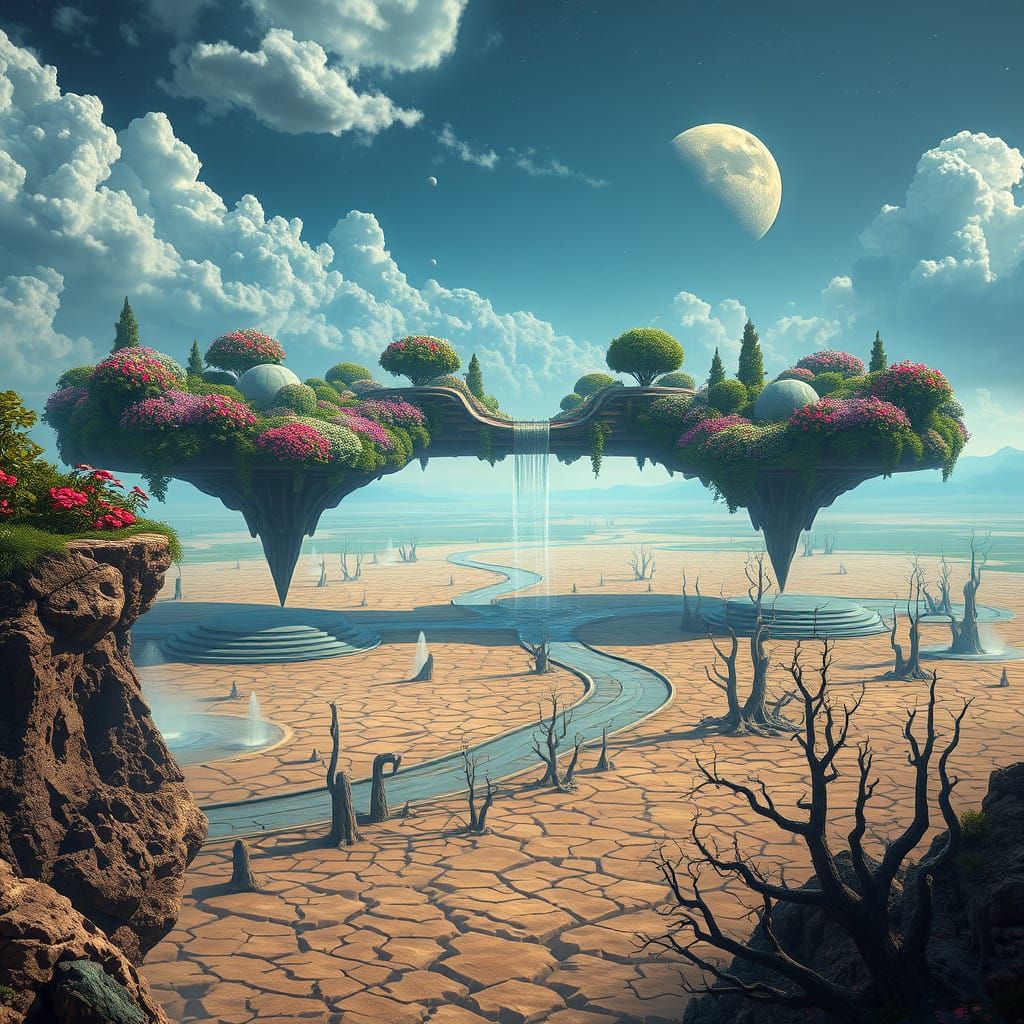 flying gardens - Ethereal Gardens Float Above a Barren Waste...