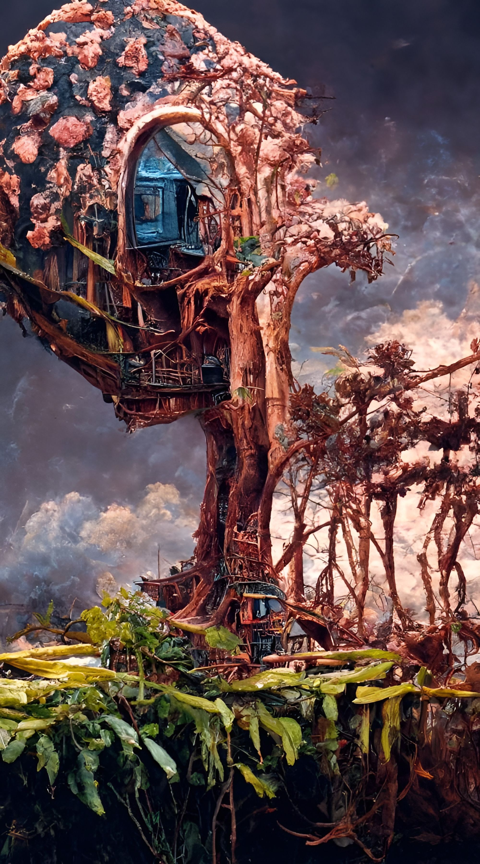 Treehouse with Blue Room : r/nightcafe