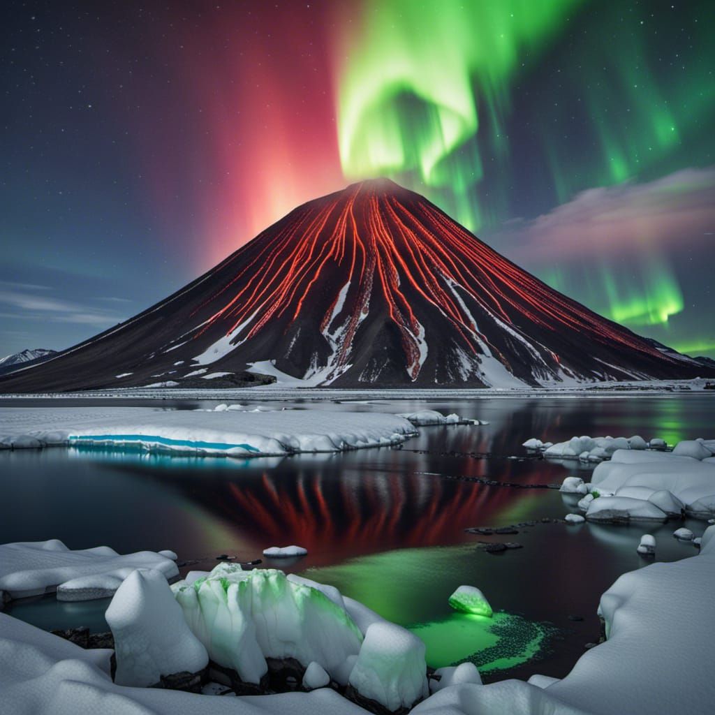 An Arctic Volcano - AI Generated Artwork - NightCafe Creator