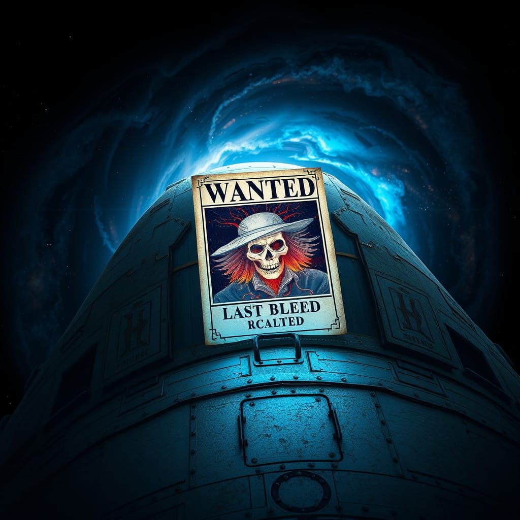 Cyberpunk Wanted Poster in Swirling Nebula - AI Art