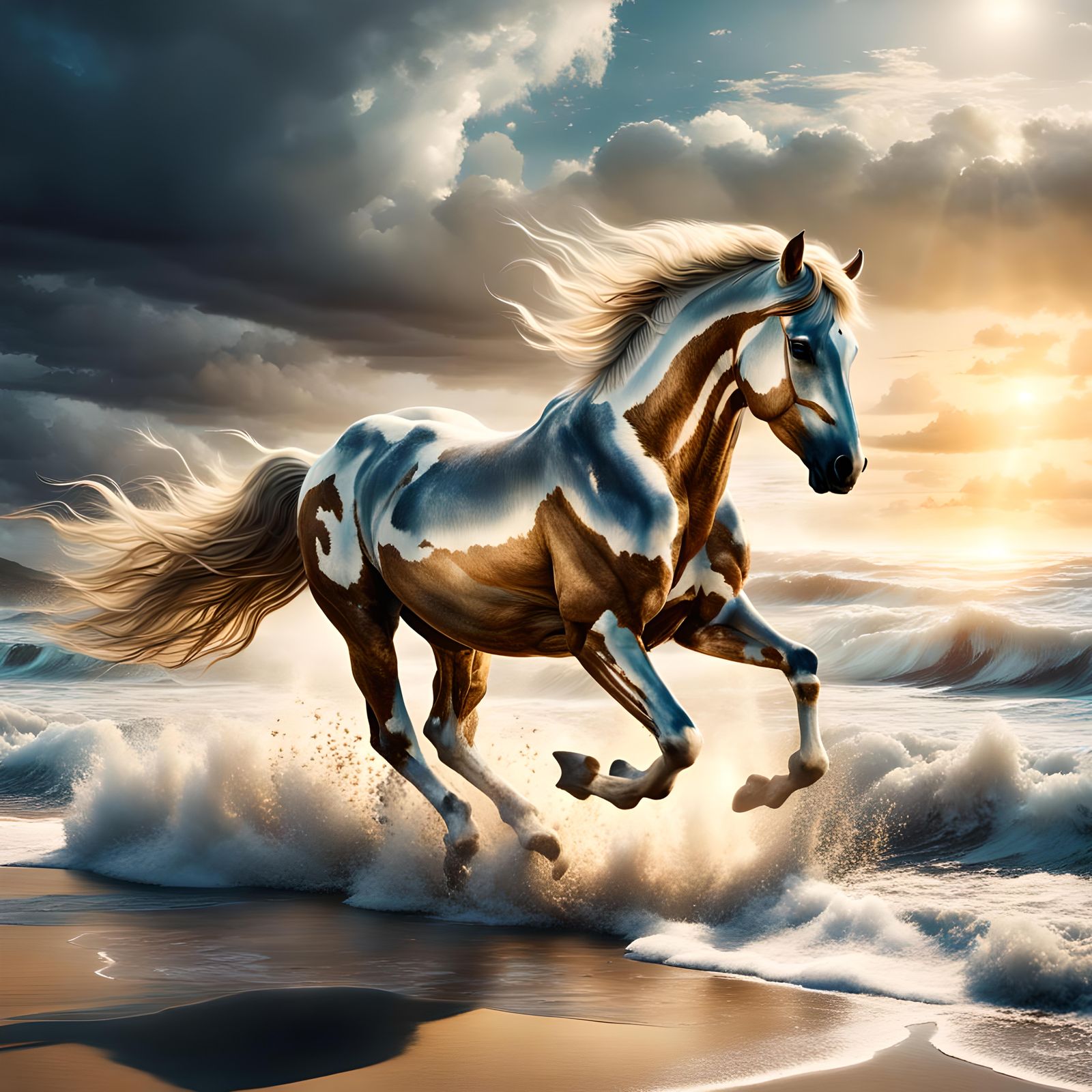 Golden horse - AI Generated Artwork - NightCafe Creator