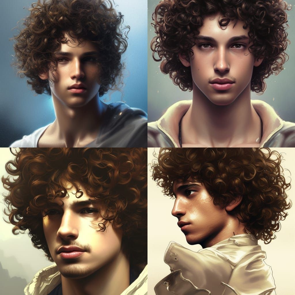 Teenage Boy, Curly Brown Hair, Prince - AI Generated Artwork ...