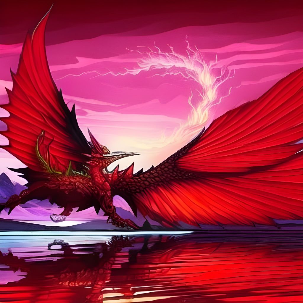 Red crystal dragon - AI Generated Artwork - NightCafe Creator