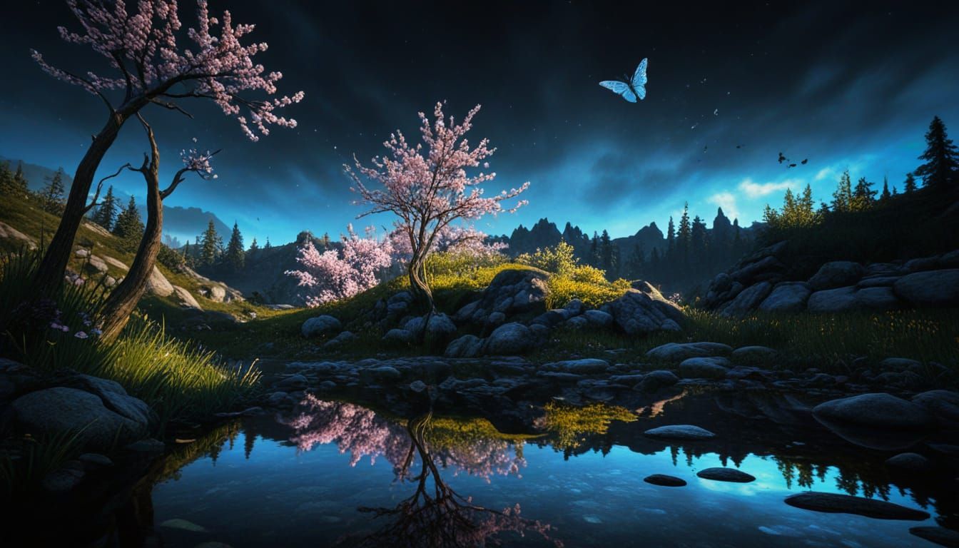 The magic of spring. Skyrim - Enchanted Springtime Landscape...