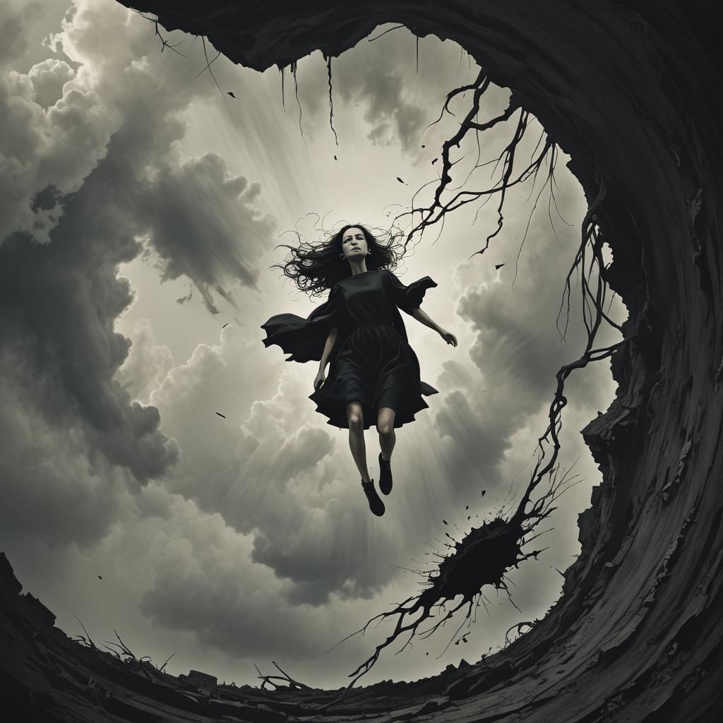 The fall in the sky - AI Generated Artwork - NightCafe Creator