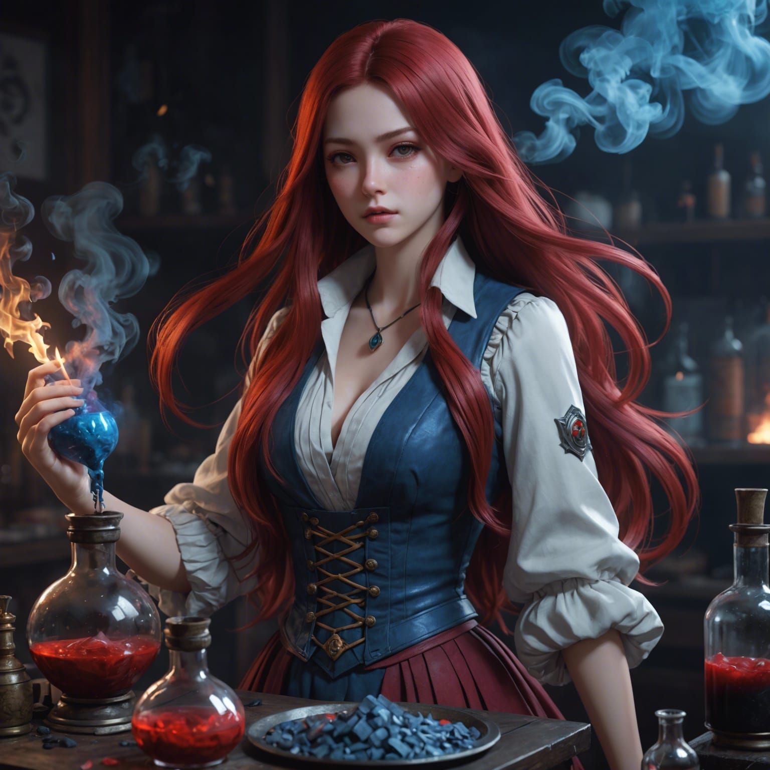Mixing potions - AI Generated Artwork - NightCafe Creator