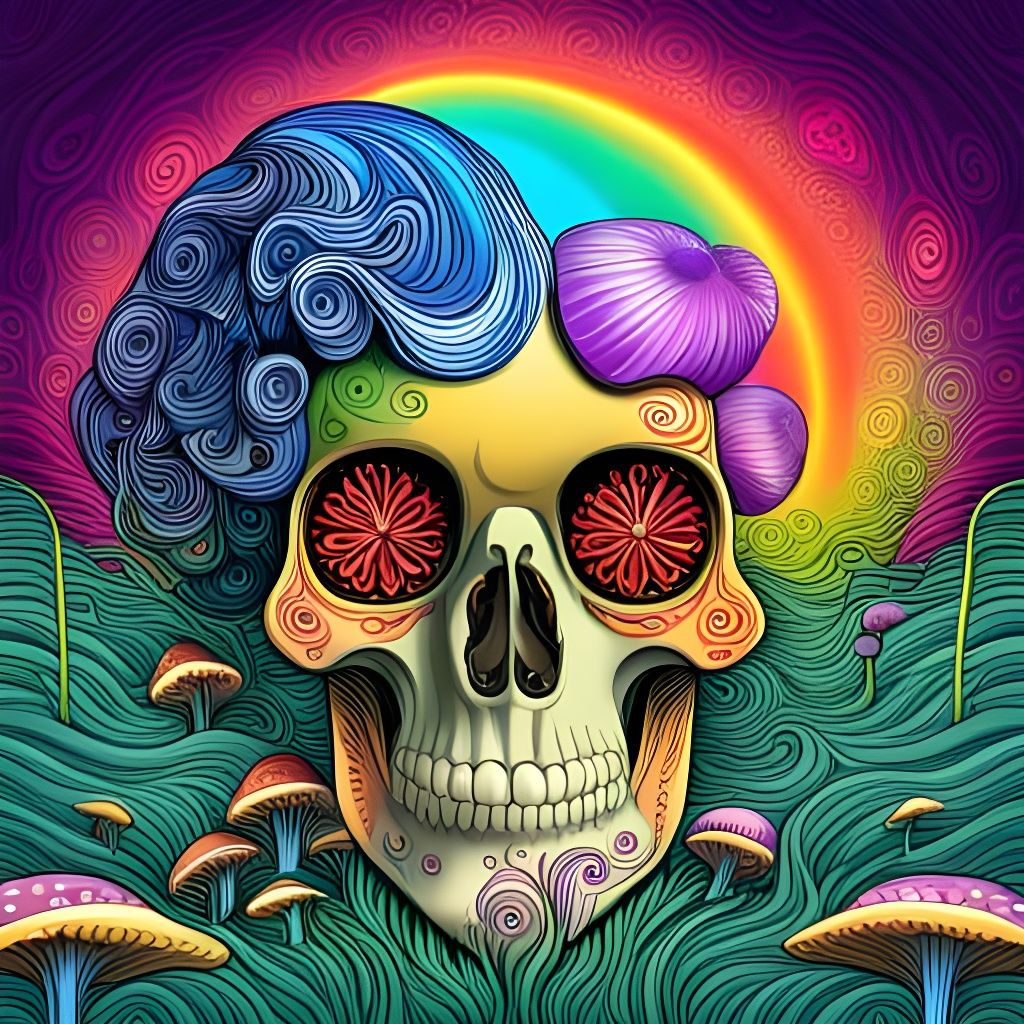 Trippy Skull - AI Generated Artwork - NightCafe Creator