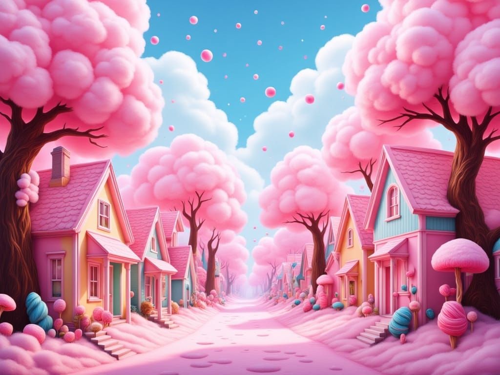 Candycore Village with Chocolate Houses and Candy ... - AI Art