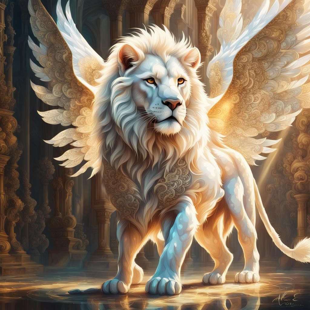 Angel lion - AI Generated Artwork - NightCafe Creator