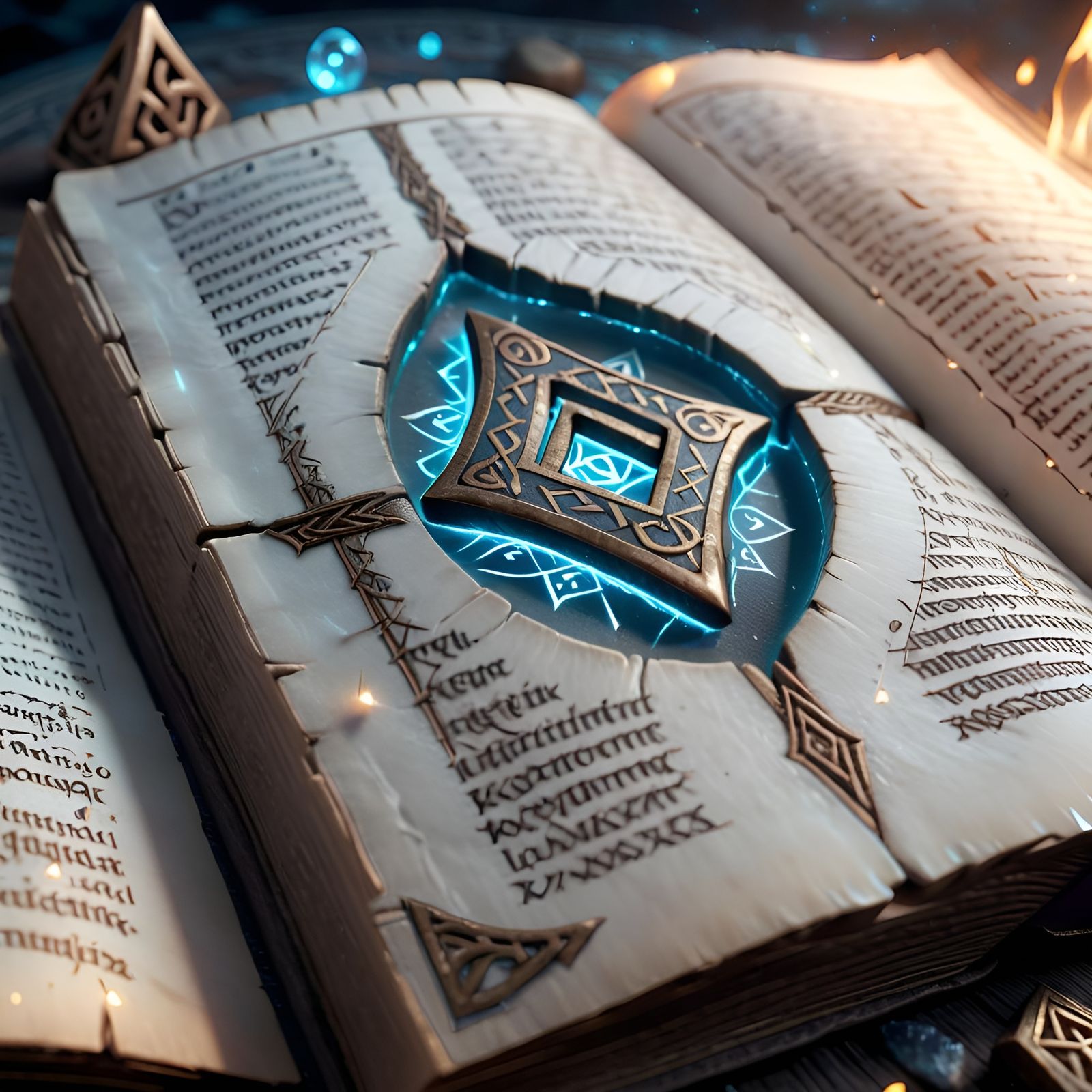 Ancient Runic Book of Spells - AI Generated Artwork - NightCafe Creator