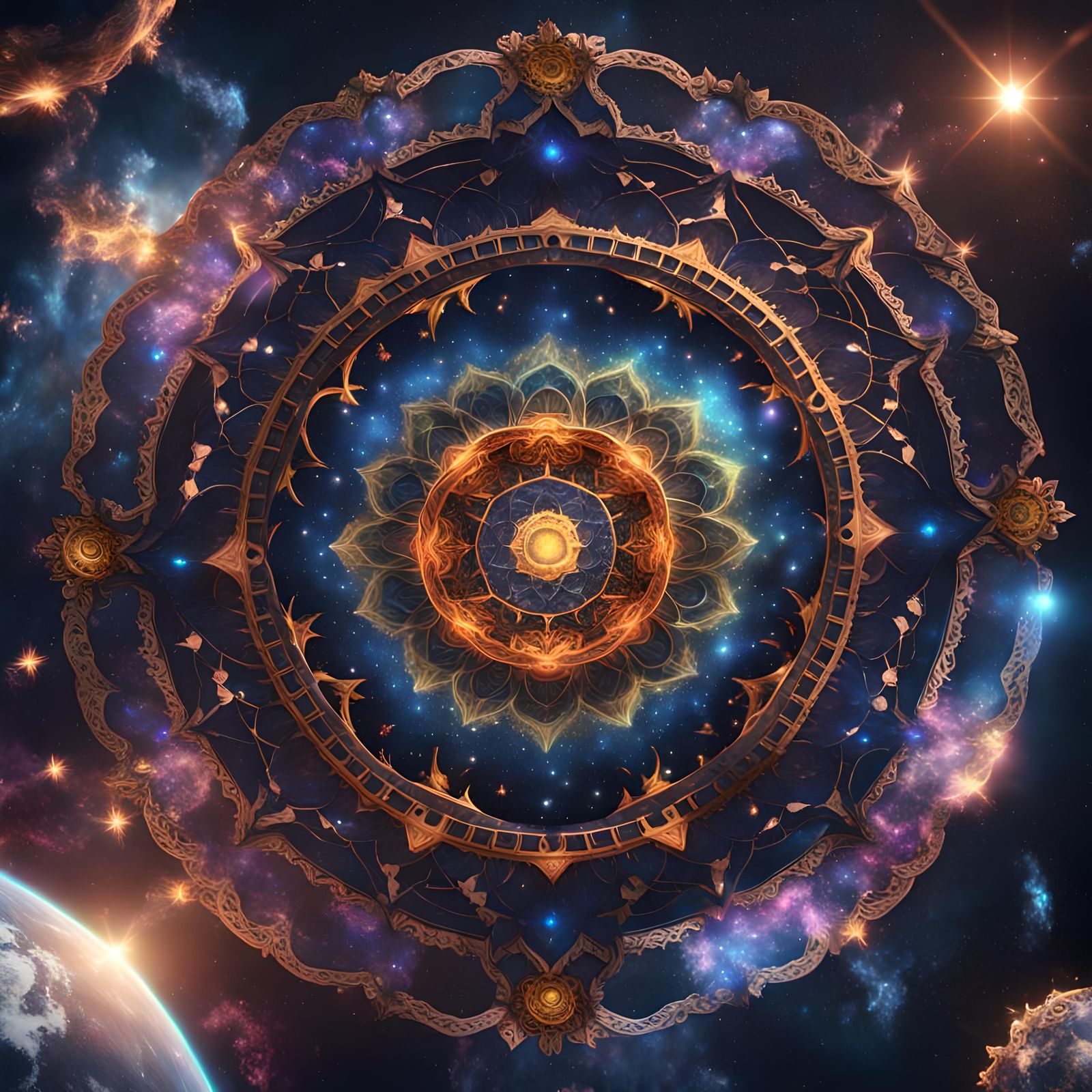 Cosmic Mandala. - AI Generated Artwork - NightCafe Creator