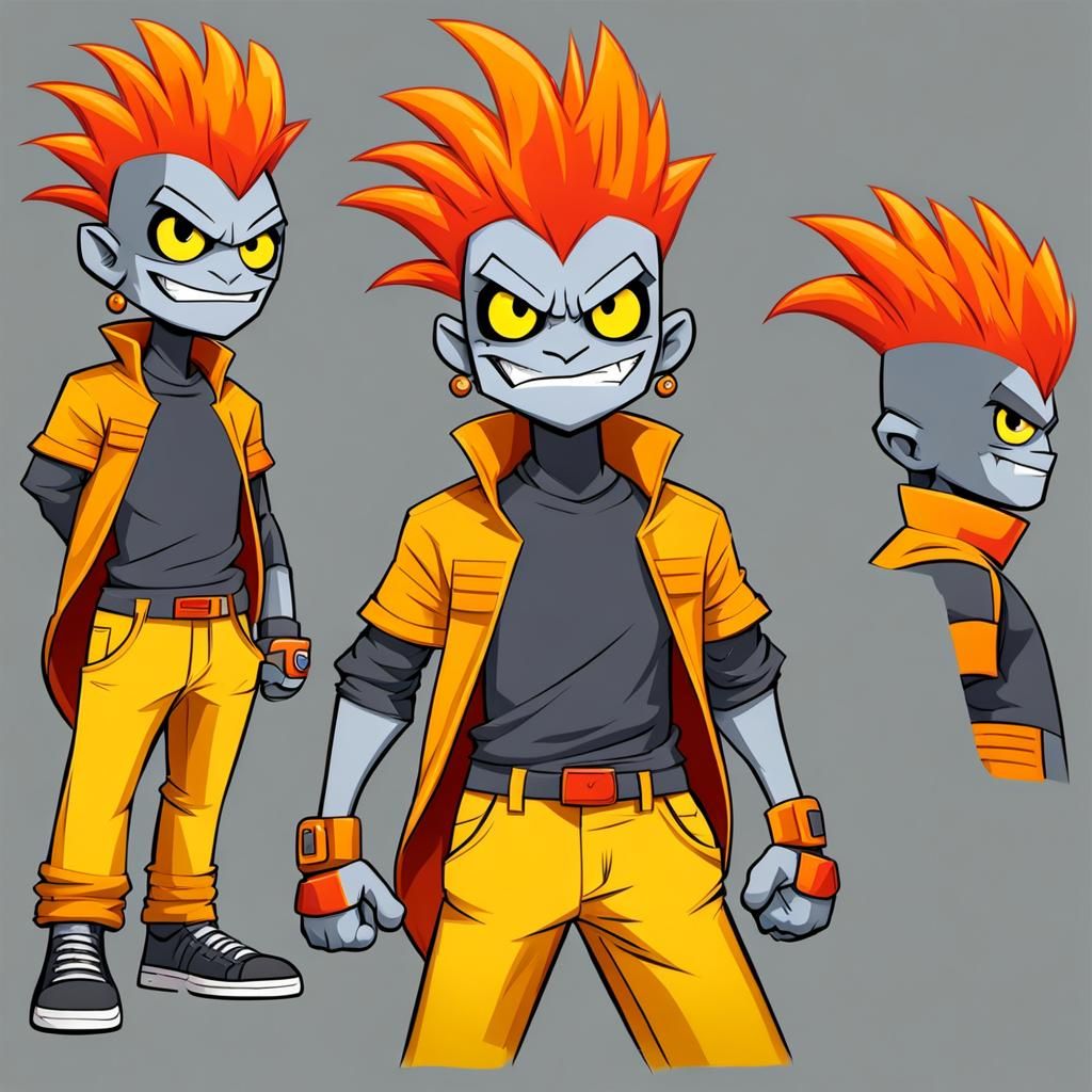 orange and grey lizard man - AI Generated Artwork - NightCafe Creator