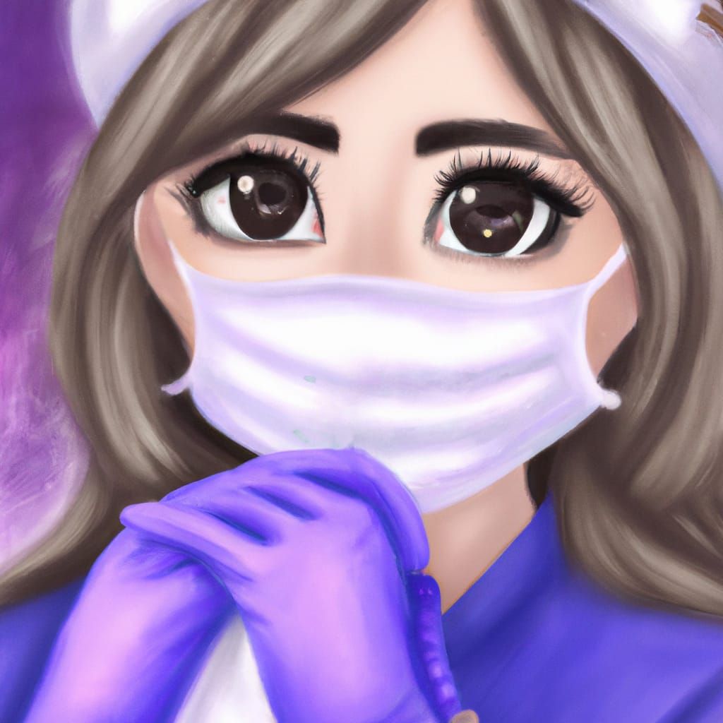 "In an Operating room an illistration of a cute surgical nurse with ...