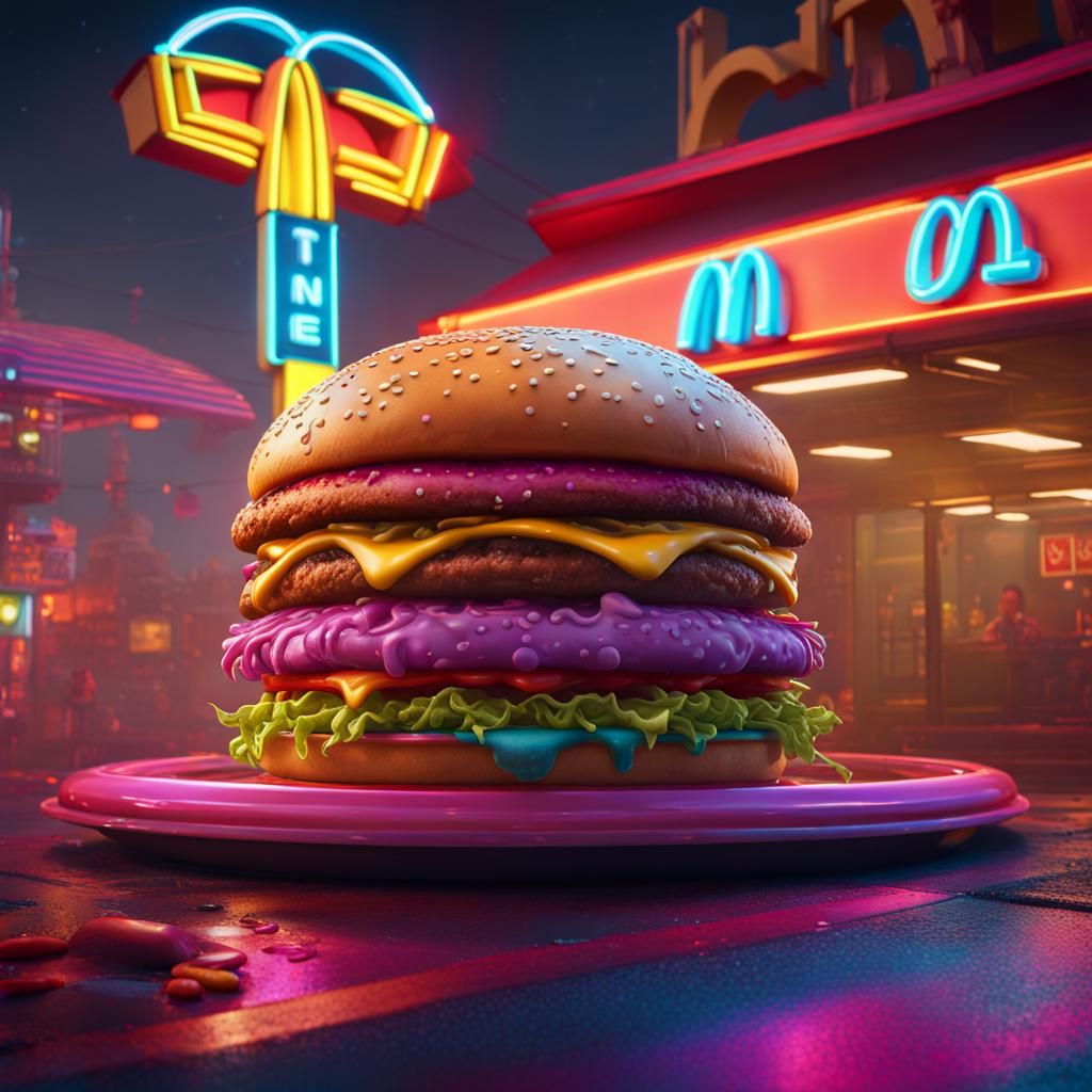 Surreal McDonalds Burger - AI Generated Artwork - NightCafe Creator