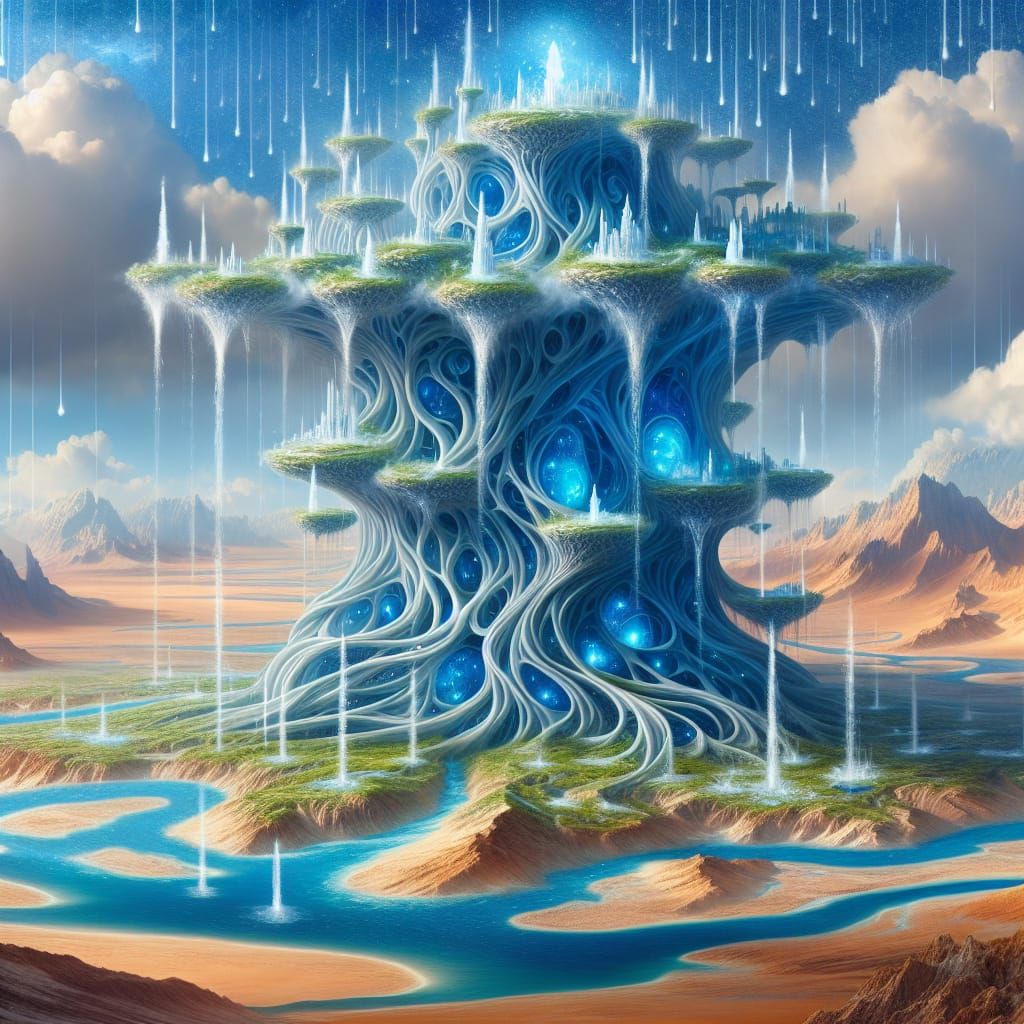 A Water Fortress - Ethereal Crystal Fortress Ascends into th...