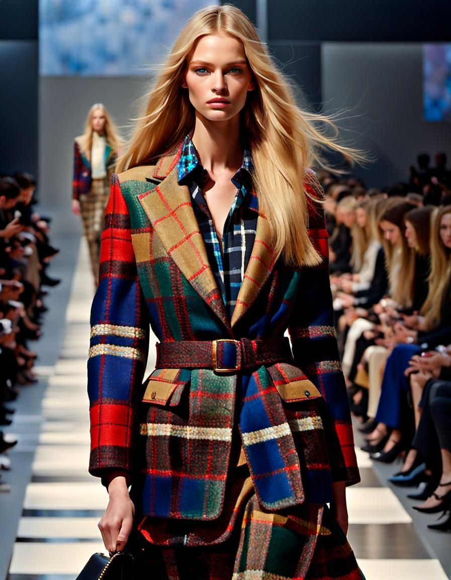 Plaid Patterns Supermodel 2 - AI Generated Artwork - NightCafe Creator