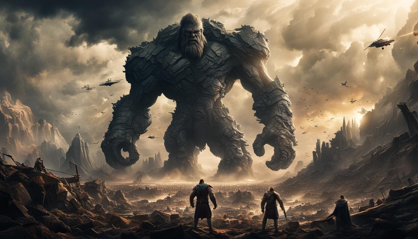 The fight between Giant and Titan. - AI Generated Artwork - NightCafe ...