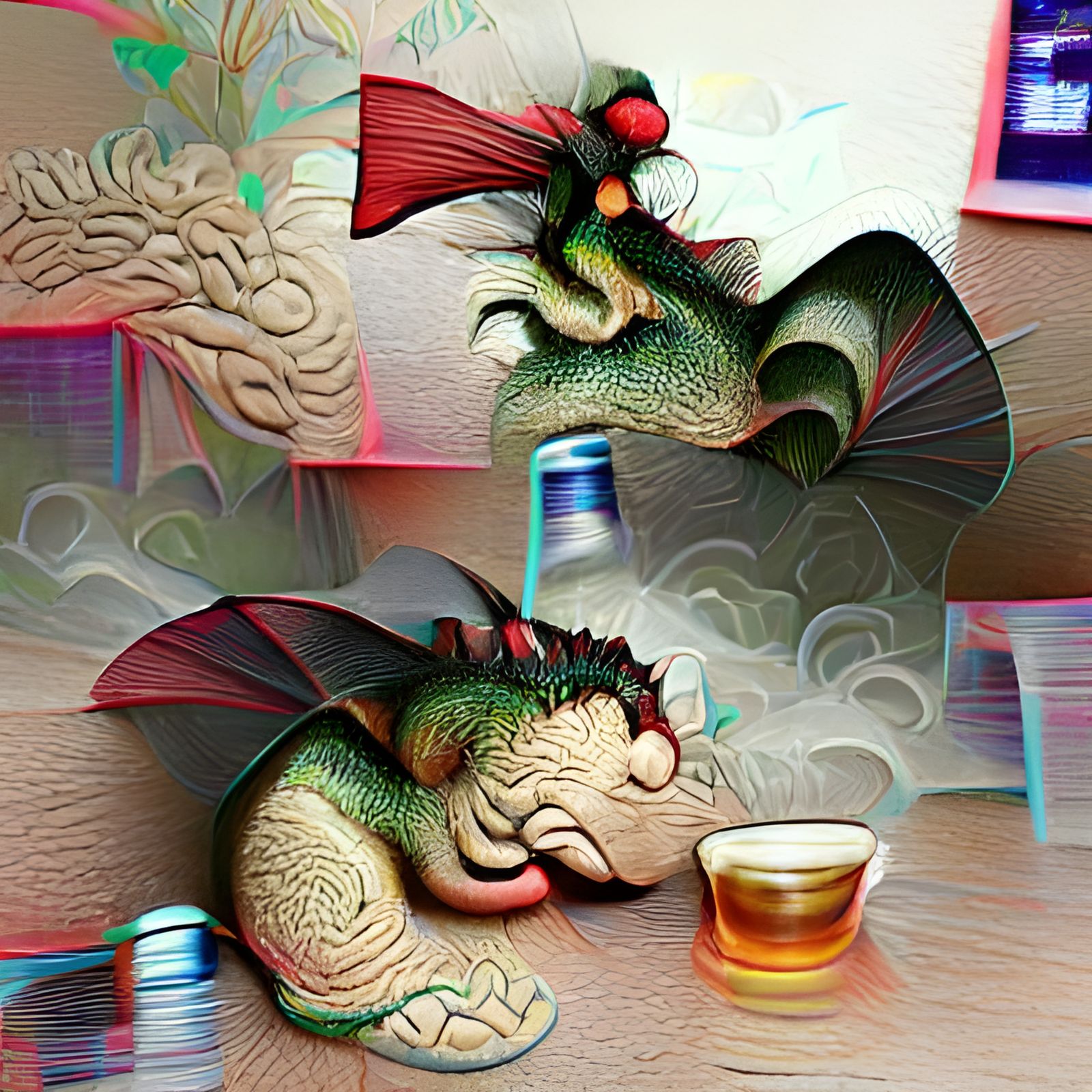 Drunken Dragon - AI Generated Artwork - NightCafe Creator