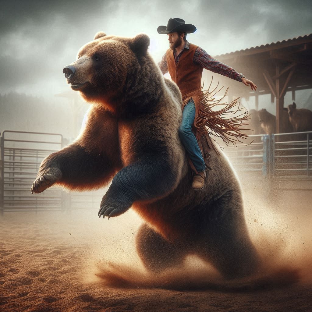 Rodeo bear - AI Generated Artwork - NightCafe Creator