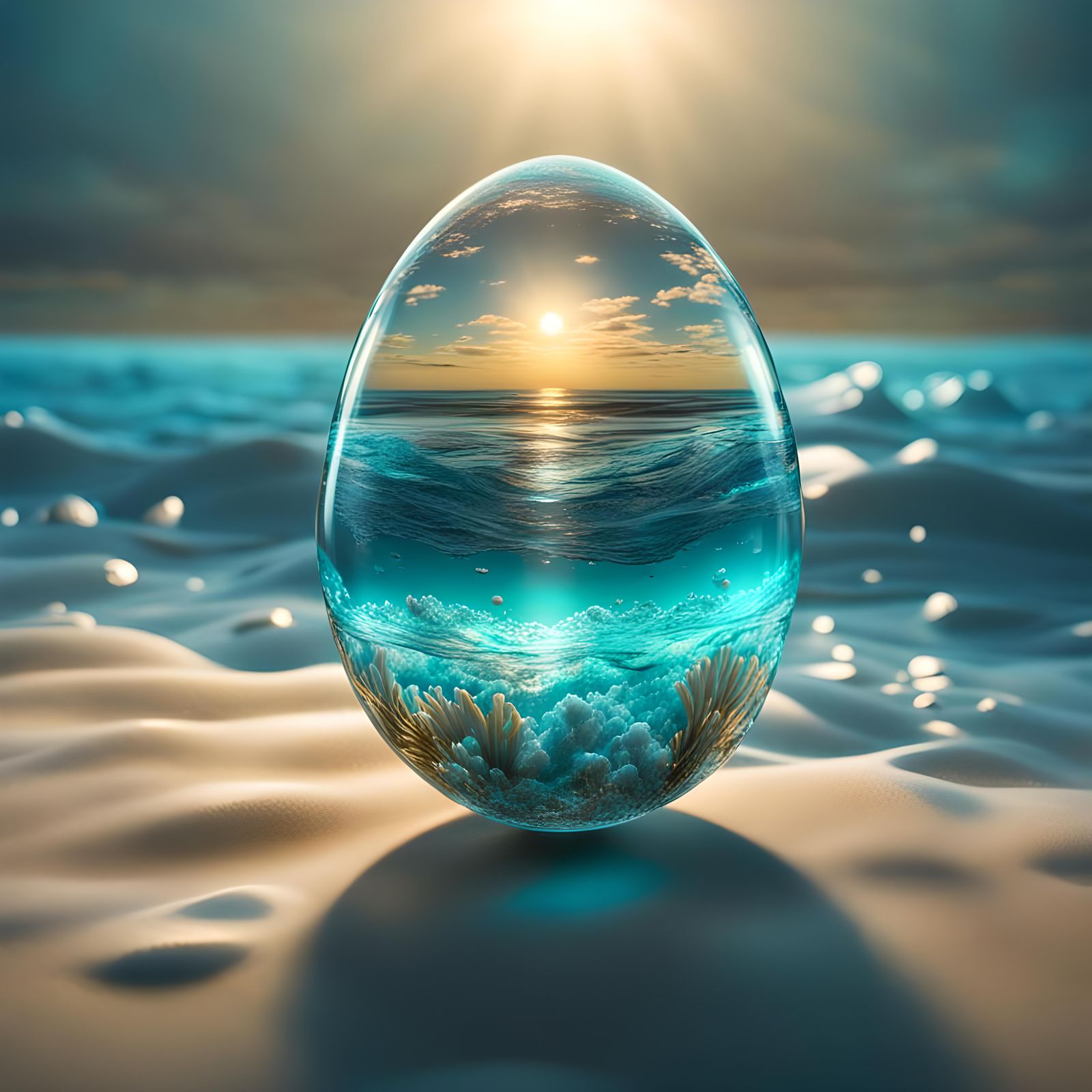 Ocean Egg - AI Generated Artwork - NightCafe Creator