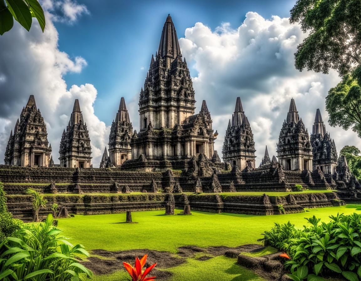 Candi Prambanan Java Indonesia - AI Generated Artwork - NightCafe Creator