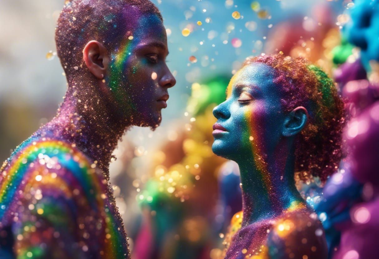 Glittery rainbow people 2 - AI Generated Artwork - NightCafe Creator