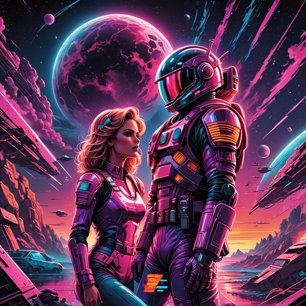 Galactic Temptress Retro, Space Comic Book Art - AI Generated Artwork ...