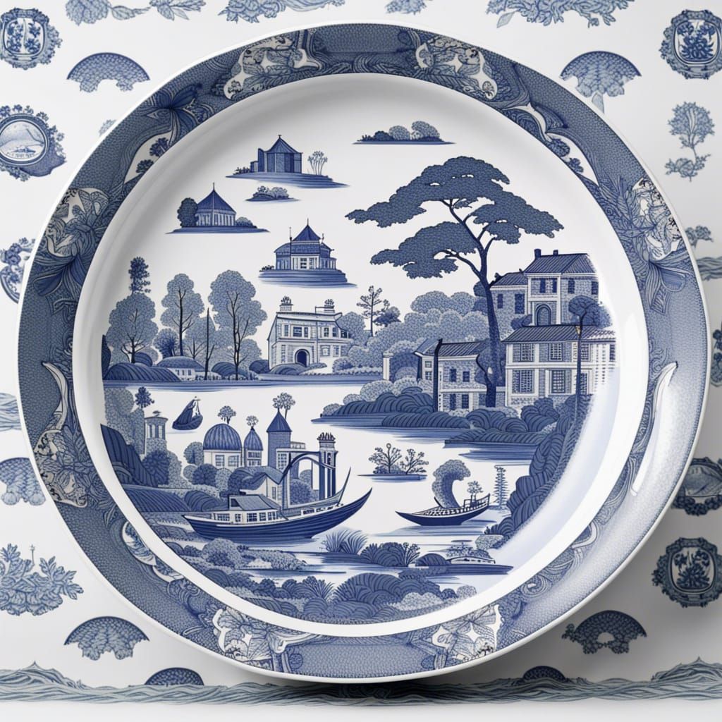 The Modern Willow Pattern - AI Generated Artwork - NightCafe Creator