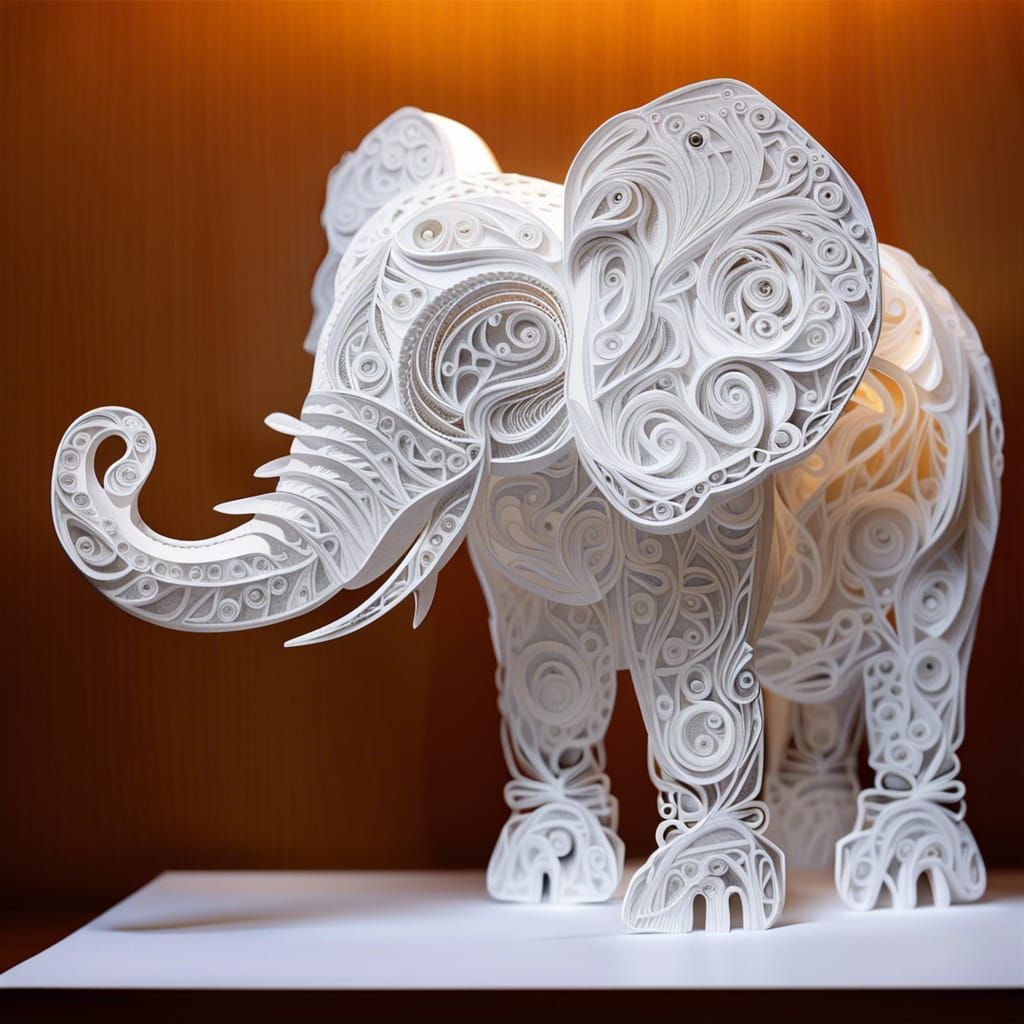 3D Paper Elephant - Dedicated to the great user Saturn - AI Generated ...
