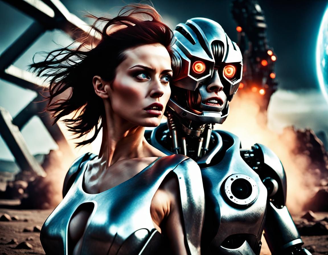 Escape from the robots planet - AI Generated Artwork - NightCafe Creator