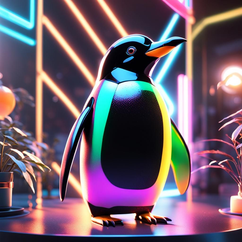 neon penguin, Alluring, Colourful Black, diorama, Film photography ...