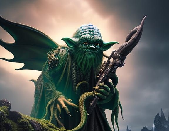 Cthulhu-Yoda Hybrid #3 - AI Generated Artwork - NightCafe Creator