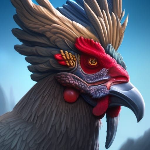 gladiator rooster head - AI Generated Artwork - NightCafe Creator