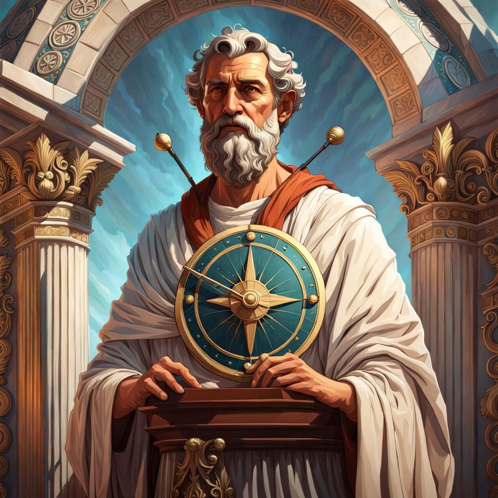 astronomer Theodosius of Bithynia 560 BC Inventor of the sundial - AI ...