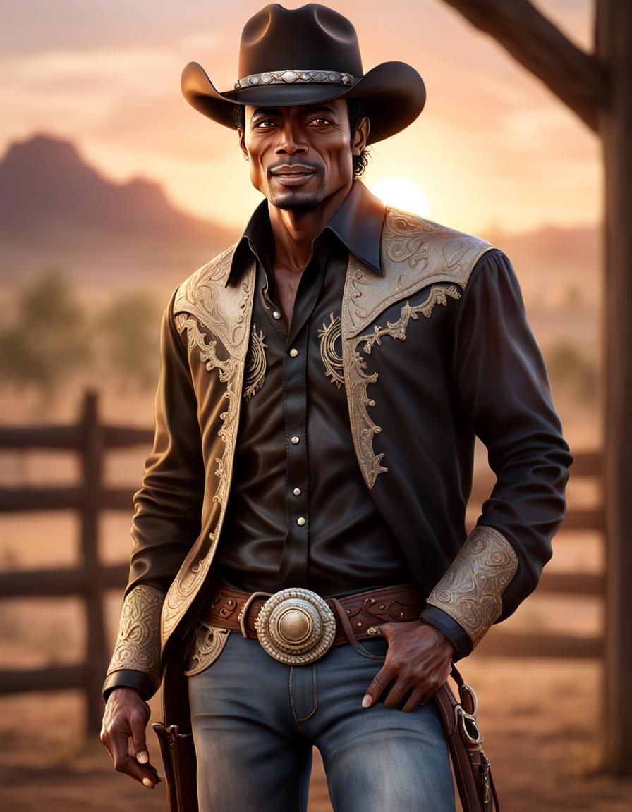 Michael jackson as a cowboy on the Ranch, wearing a Stetson, cowboy hat ...