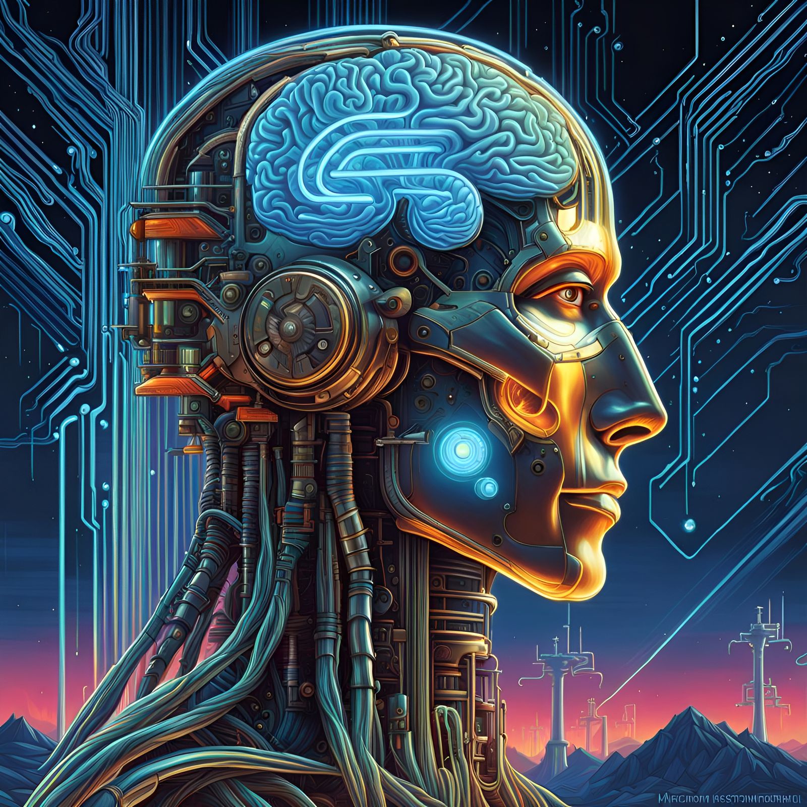 Android Brain Section 🧠🦾☢️ *2x* - AI Generated Artwork - NightCafe Creator