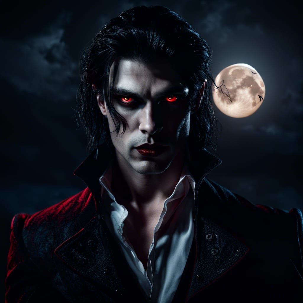 Handsome vampire posing for Halloween photo - AI Generated Artwork ...