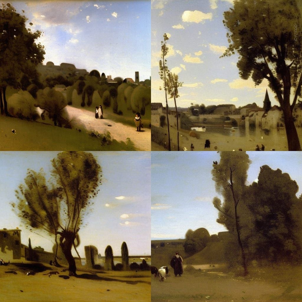 by Jean-Baptiste-Camille Corot - AI Generated Artwork - NightCafe Creator