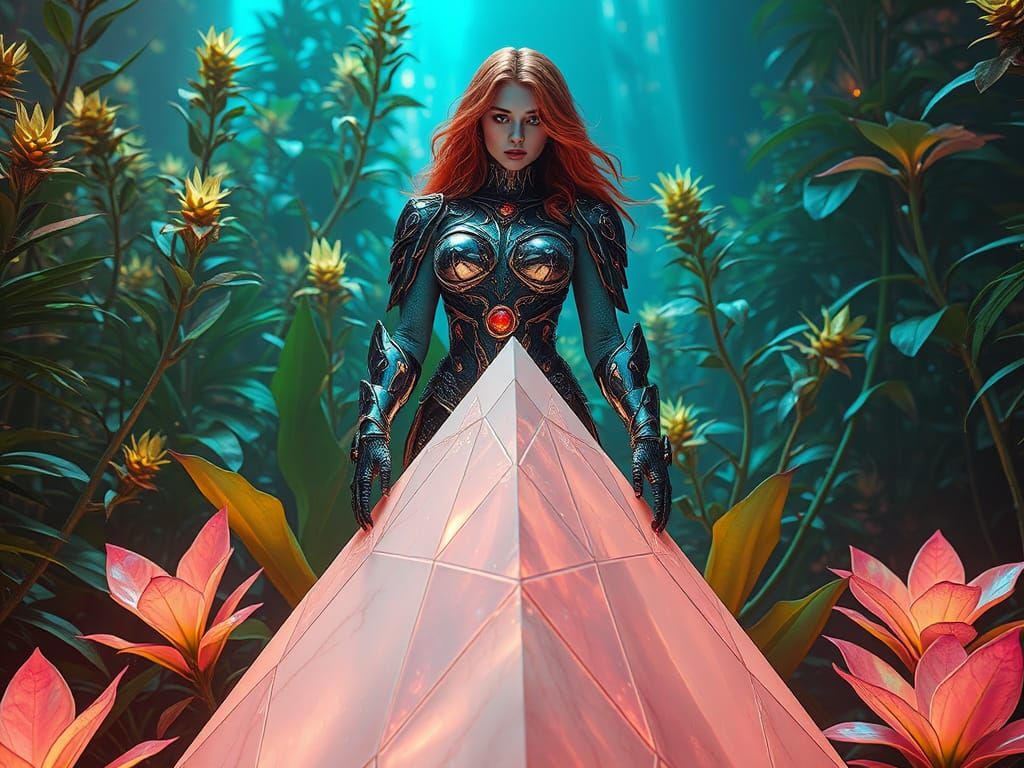 Luxury Futuristic Goddess Reigns Supreme in Neon D... - AI Art