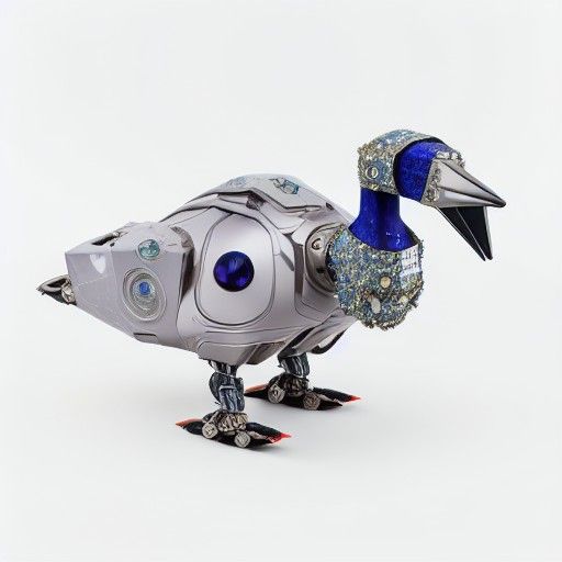 Robot goose concept with robotics parts encrusted with gemstones by ...