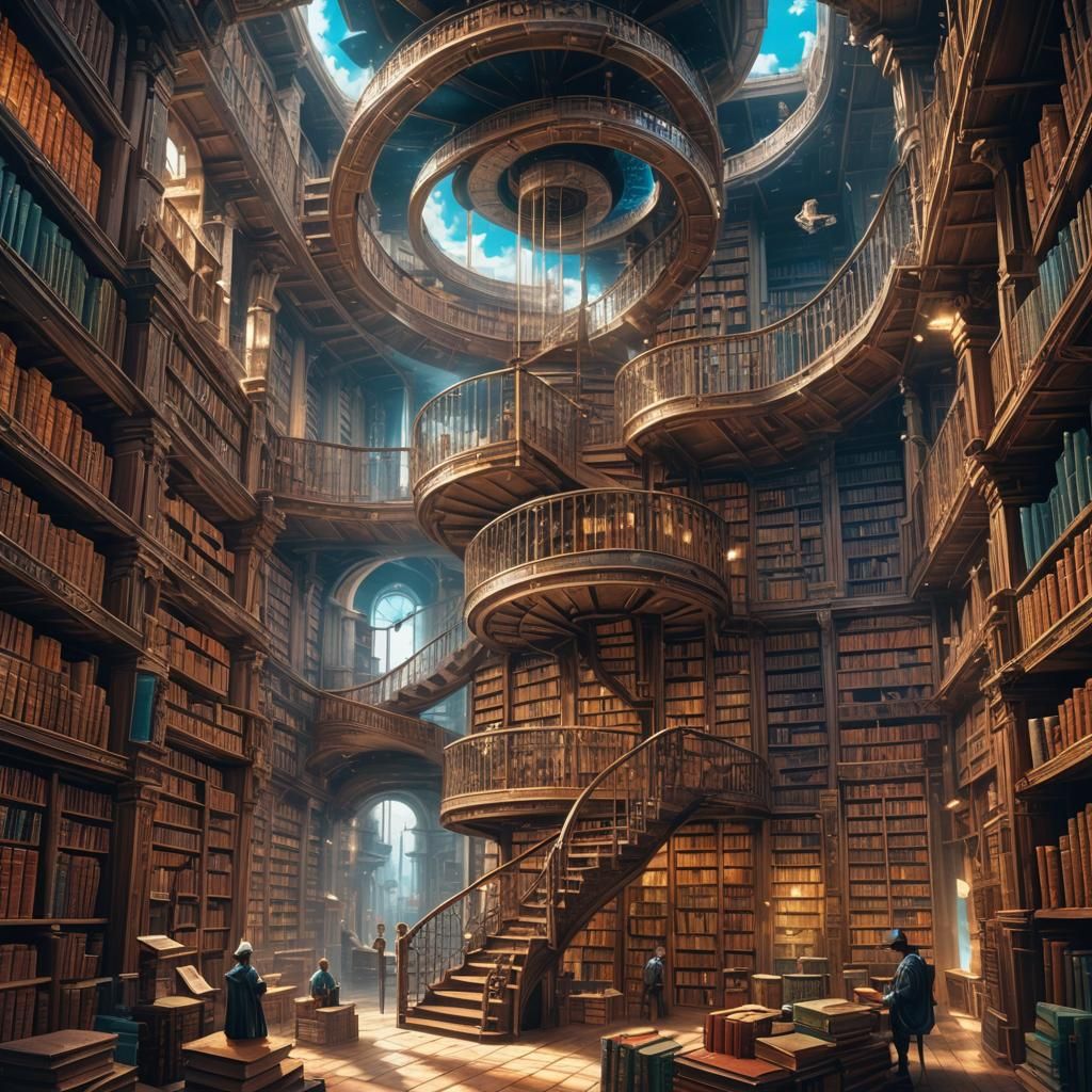 The Spiral Library - AI Generated Artwork - NightCafe Creator
