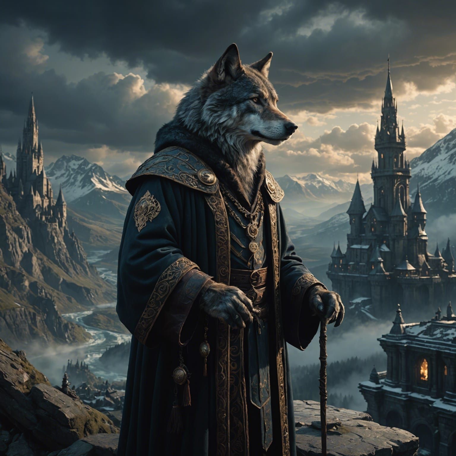 Wolf Wizard - AI Generated Artwork - NightCafe Creator