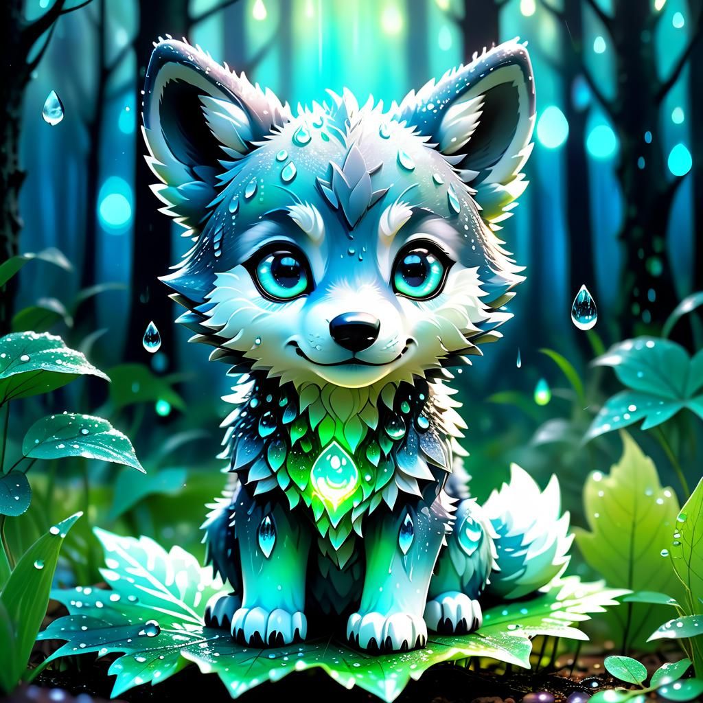 wolf cub chibi-style - AI Generated Artwork - NightCafe Creator