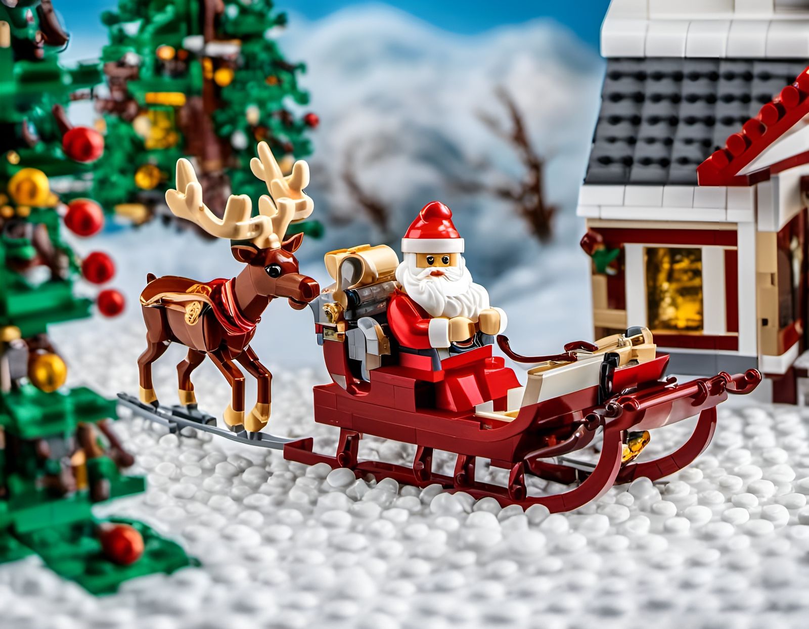 LEGO Santa sledge - AI Generated Artwork - NightCafe Creator