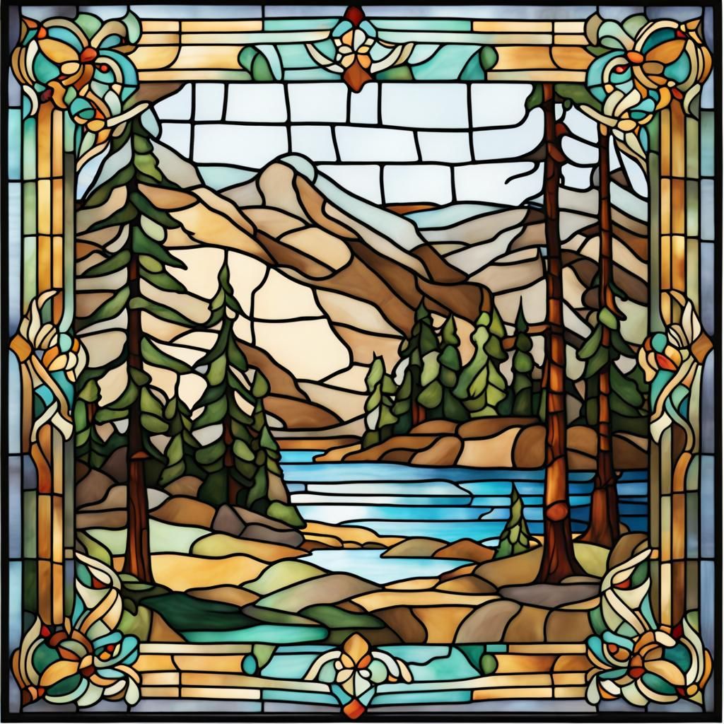Tiffany style stained glass window pattern - AI Generated Artwork ...